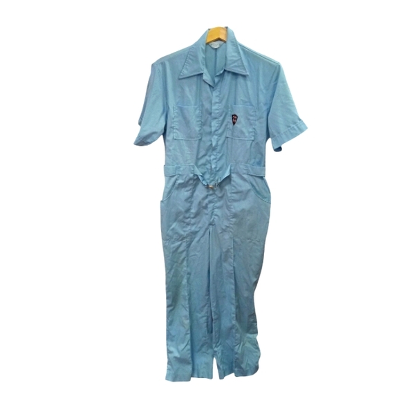 Sears | Pants | 7s Baby Blue Workwear Coveralls Jumpsuit Short Sleeve ...